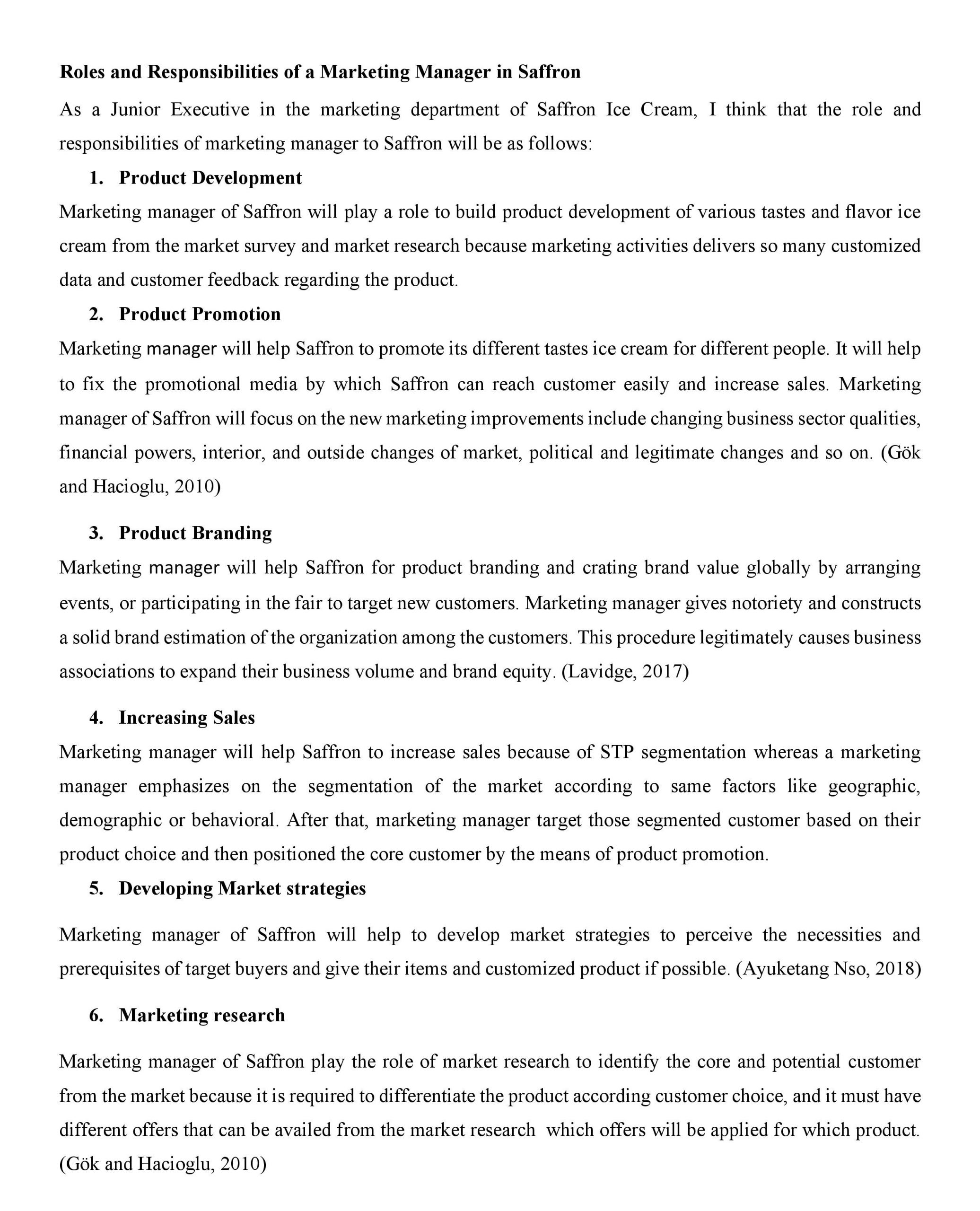 Manager Responsibilities